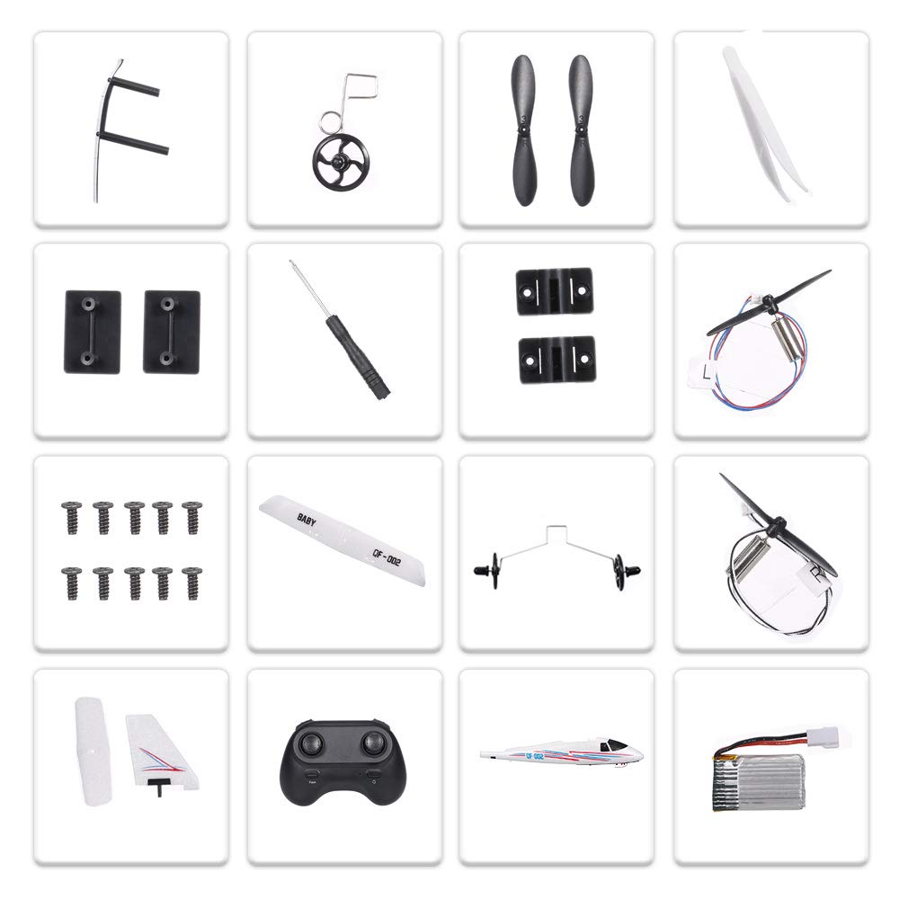 GoolRC QF002 RC Airplane, 2.4Ghz 2 Channel RC Plane Ready to Fly, Durable EPP Foam DIY Remote Control Airplane Toy Built-in Gyro, Easy to Fly RC Aircraft for Beginners Kids and Adults