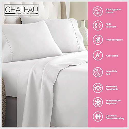 100% Egyption Cotton King Solid Sheet Set & Striped Sheets Set of 2 Combo- 800 Thread Count Sateen Weave KIng Size Solid Sheets & Striped Sheets, Deep Pocket Cotton Bedsheets - Dark Denim