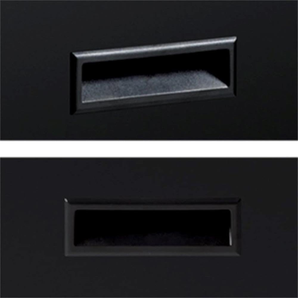 BOWERY HILL 2 Drawers 27.75" Lateral Black Metal Filing Cabinet Lockable Pre-Assembled Stationary Legal/Letter Size for Home, Office