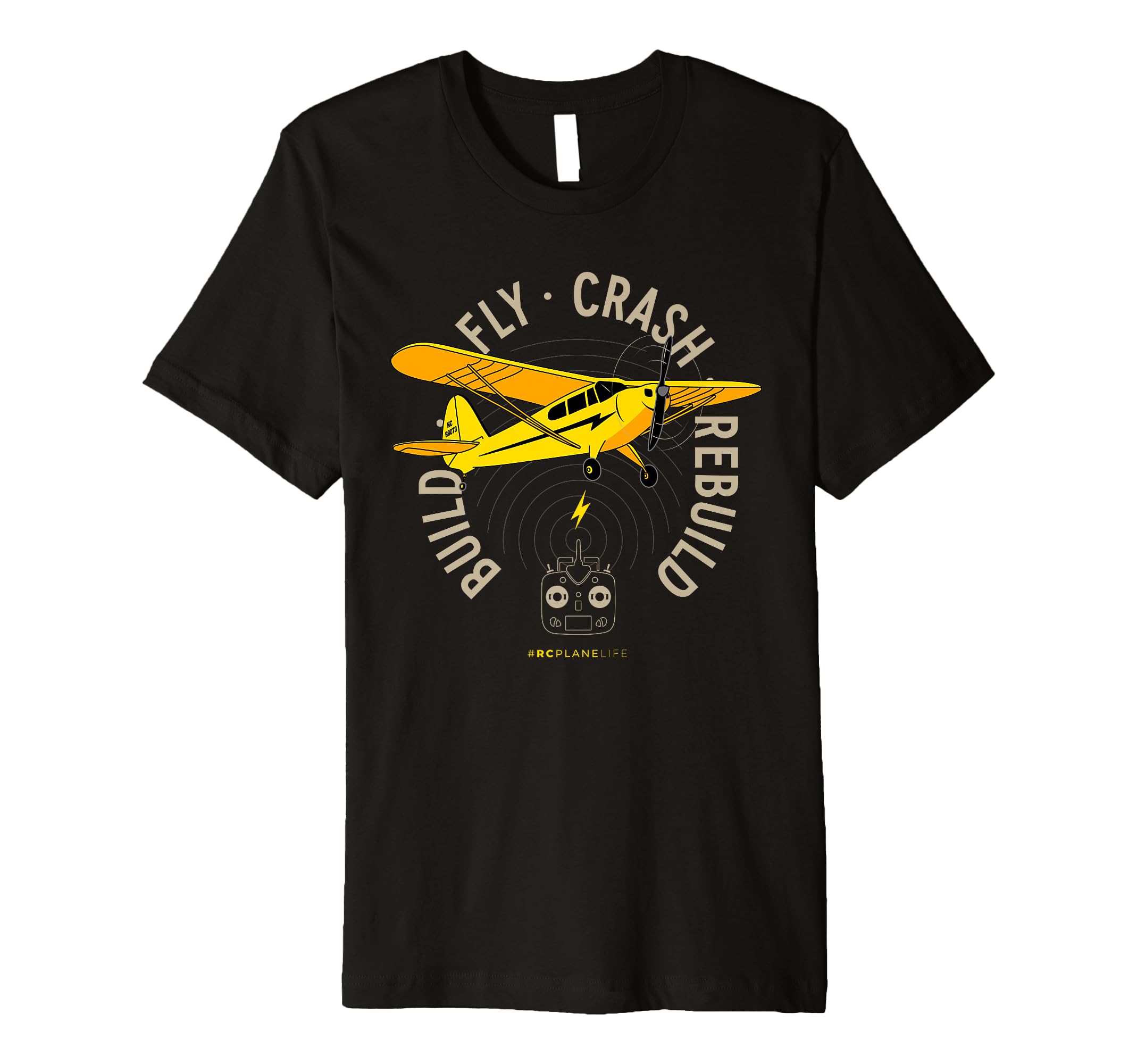 Yellow Plane RC Plane Model Aircraft Build Fly Crash Rebuild Premium T-Shirt