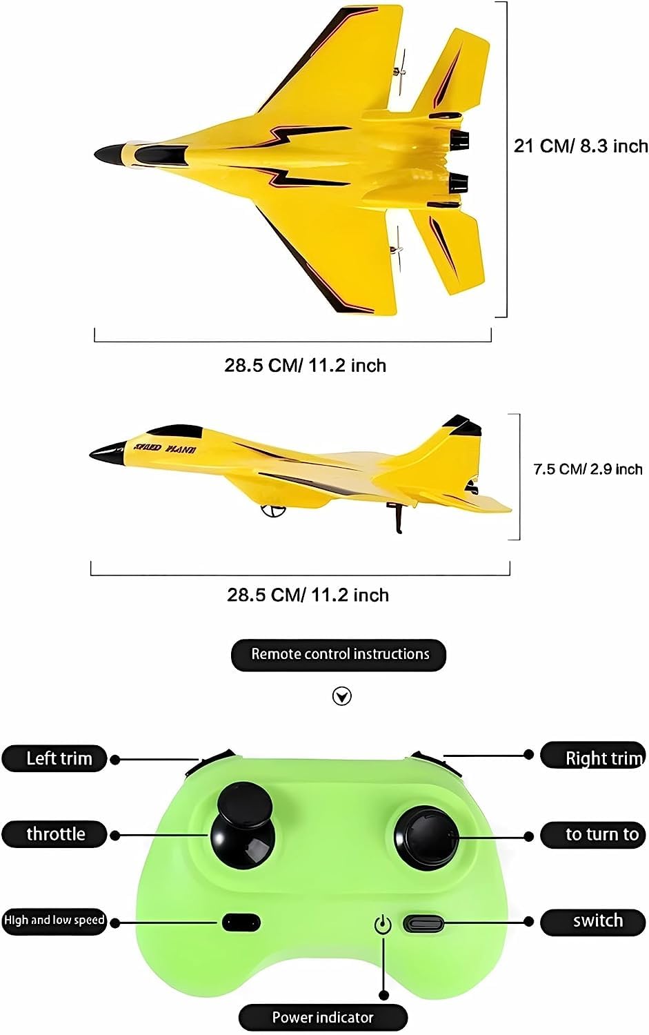 Remote Control Wireless Airplane Toy with Lights, Su-35 Rc Glider 2 Channel 2.4 GHZ Remote Control Planes, Outdoor Foam Rc Aircraft for Hobby Rc Airplanes