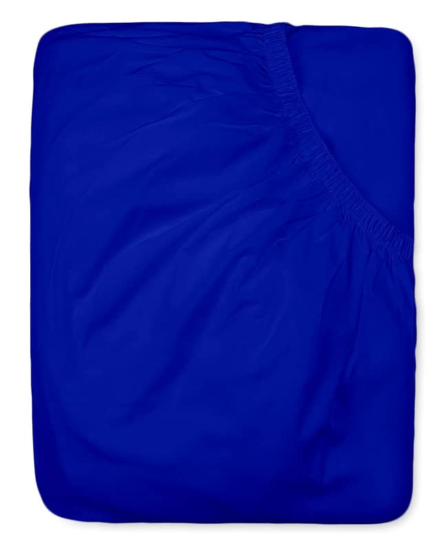 Gold Moon 650-Thread-Count 100% Egyptian Cotton King Size Sheet Set, Super Soft, Breathable, Solid Sateen Finish, 4 Piece Set, 18" Deep Pocket, Royal Blue