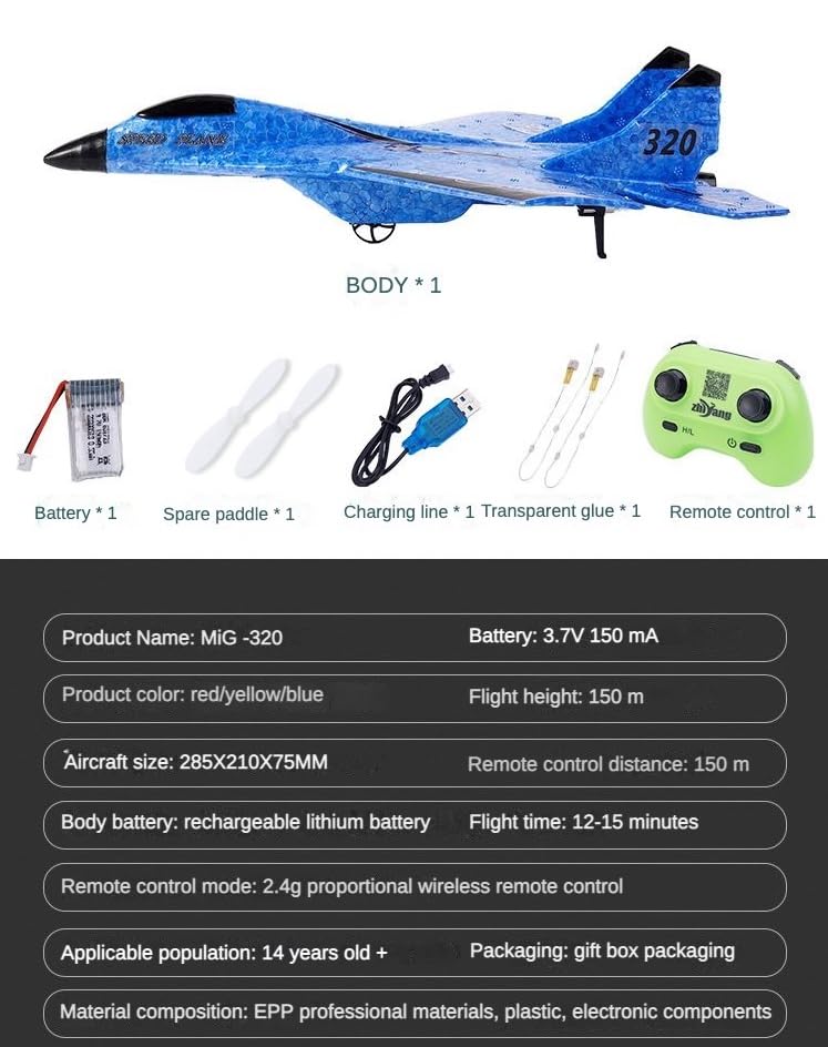 Remote Control Wireless Airplane Toy with Lights, Su-35 Rc Glider 2 Channel 2.4 GHZ Remote Control Planes, Outdoor Foam Rc Aircraft for Hobby Rc Airplanes