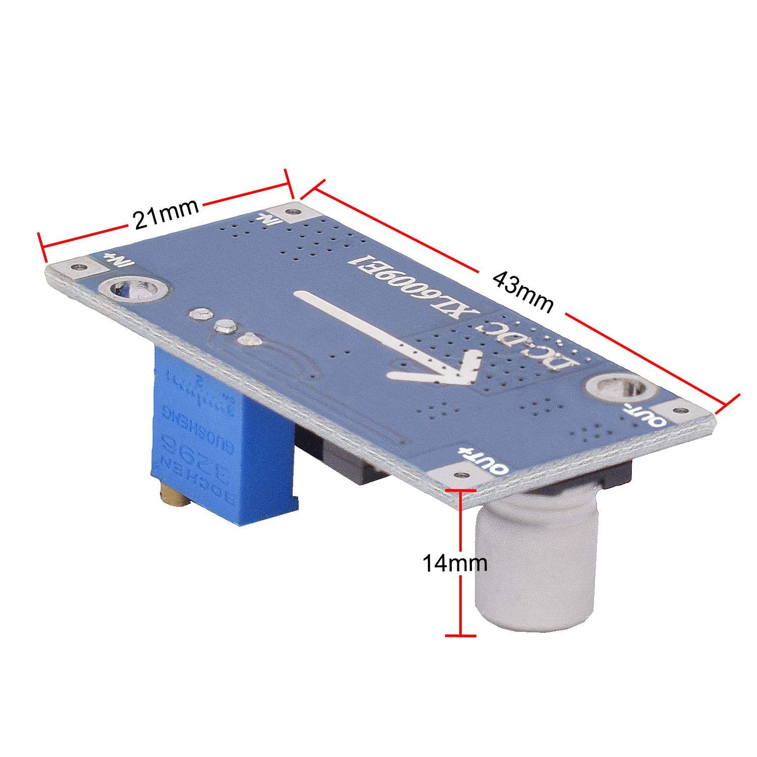 Valefod XL6009 DC to DC Boost Converter 3.0-30V to 5-35V Step-up Transformer Power Module, Pack of 6