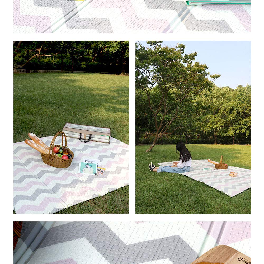 Premium Portable Waterproof Camping Picnic Beach Foam Play Mat for Indoor, Outdoor Activity - Folding Portable Playmat for Baby Toddlers (Peach Pink)