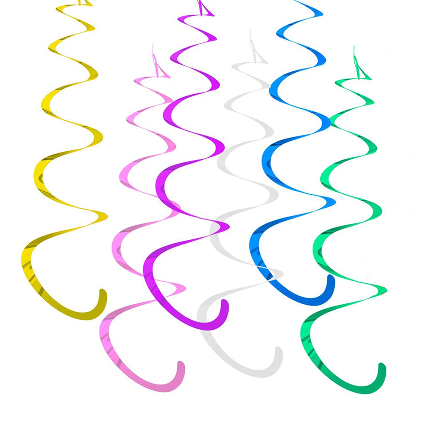 Megrocle 36 PCS Assorted Colors Plastic Hanging Swirl Decorations Ceiling Hanging Decor for Graduation Party, Wedding, Birthday, Christmas Theme, Party Decorations