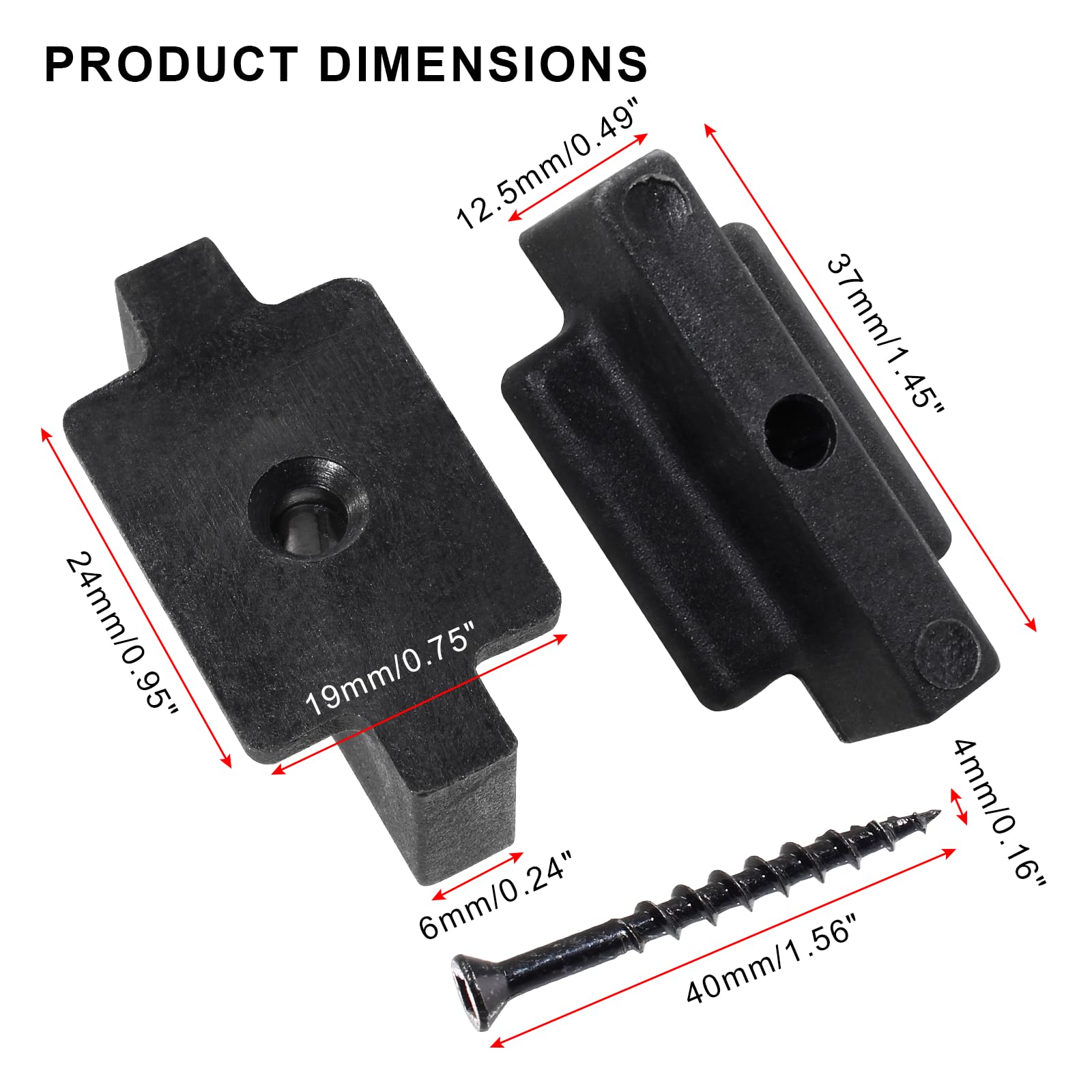 LifCratms 100Pcs Hidden Fasteners Clips for Deck Fastening, Black Nylon Plastic T Clips with Metal Screws for Composite Decking Boards Universal Deck Fastener Clips System
