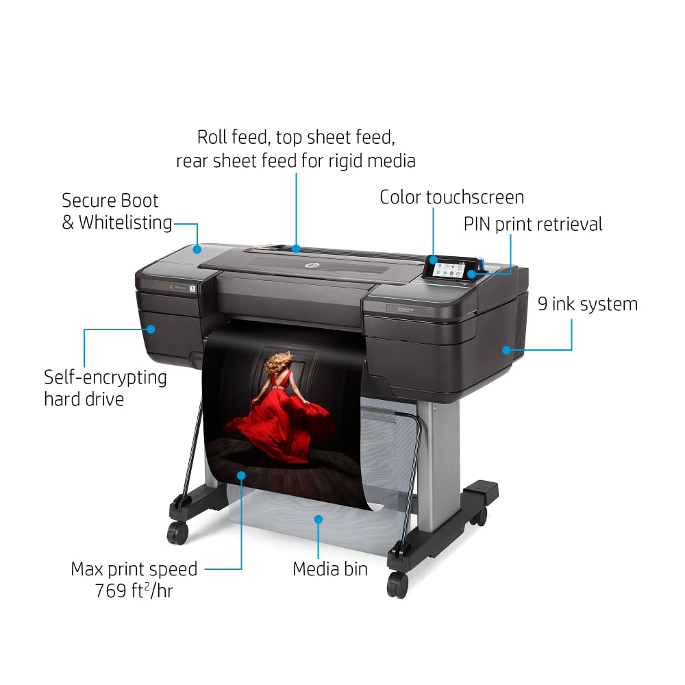 HP DesignJet Z9+ Large Format Postscript Photo Printer - 24", with Spectrophotometer (W3Z71A)