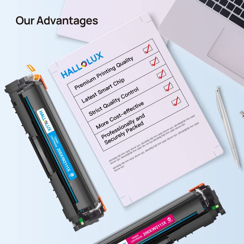 206X 206A Toner Cartridges (with Chip) for HP 206A 206X Toner Cartridge Replacement 4 Pack High Yield Compatible with Laserjet Pro MFP M283fdw M283cdw M255dw M282nw Printer Toner (BCMY, 4P)