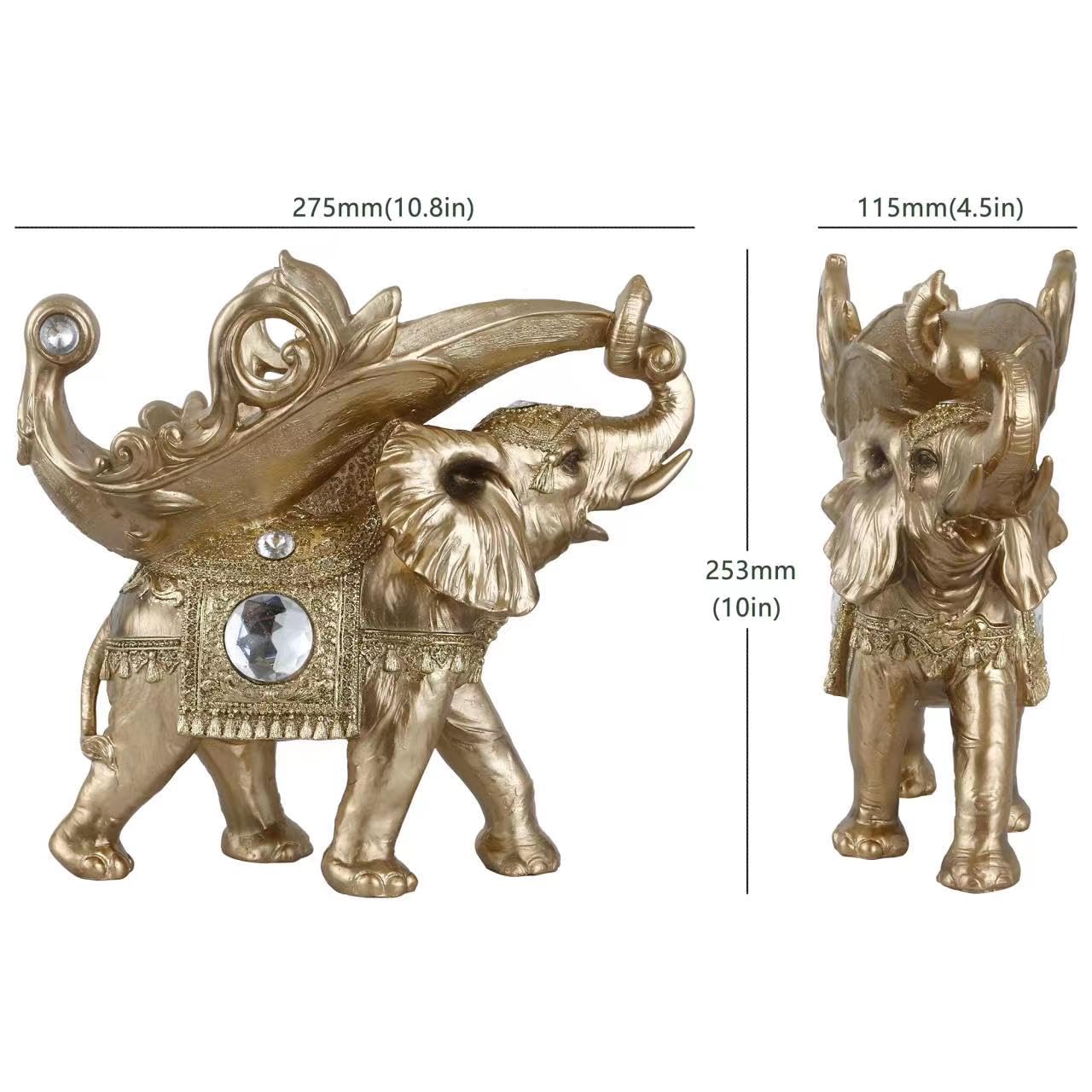 ICE ARMOR George S. Chen Imports Golden Thai Elephant Wine Holder 11 1/4" Wide Statue Figurine (7888216)