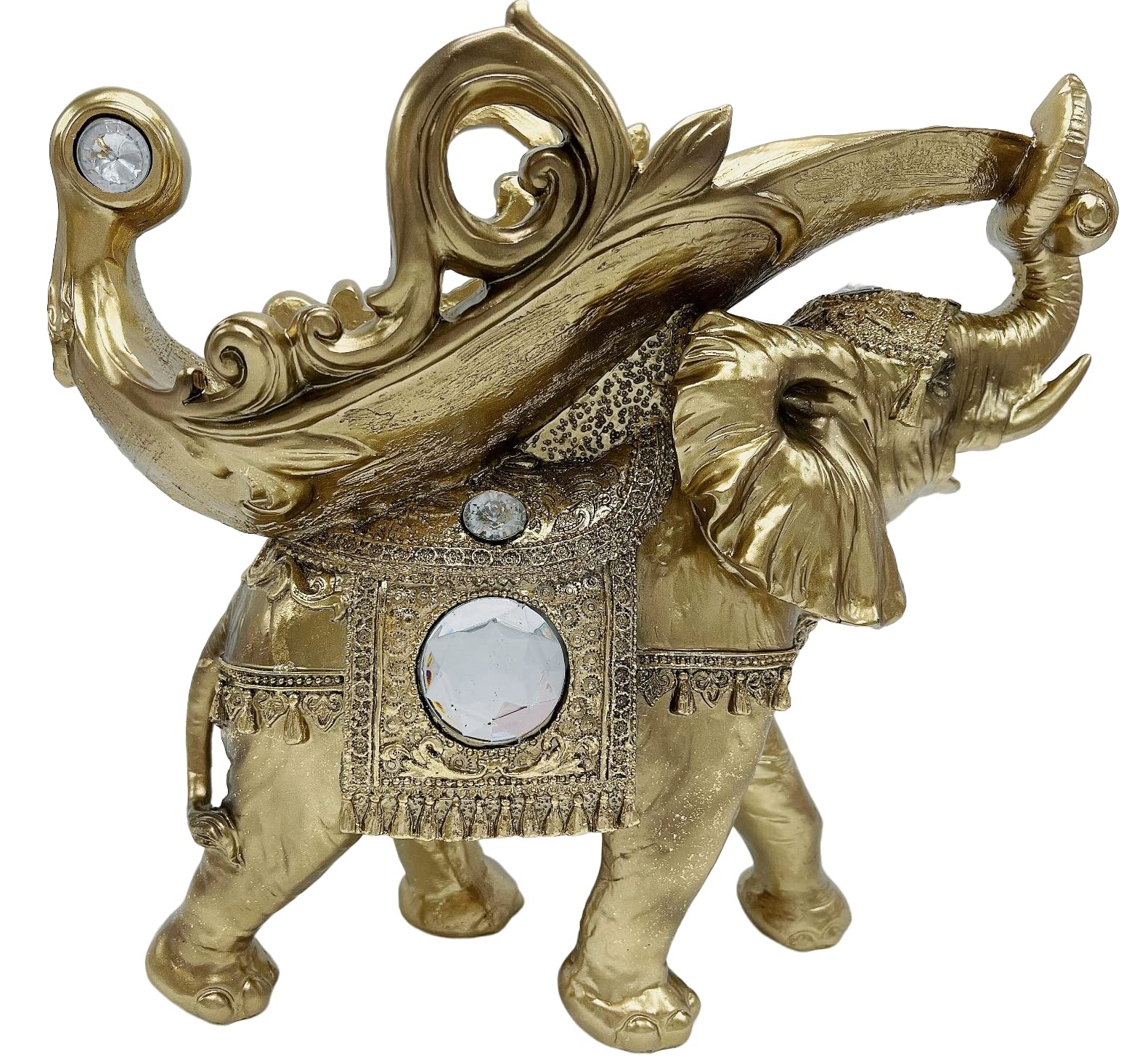 ICE ARMOR George S. Chen Imports Golden Thai Elephant Wine Holder 11 1/4" Wide Statue Figurine (7888216)