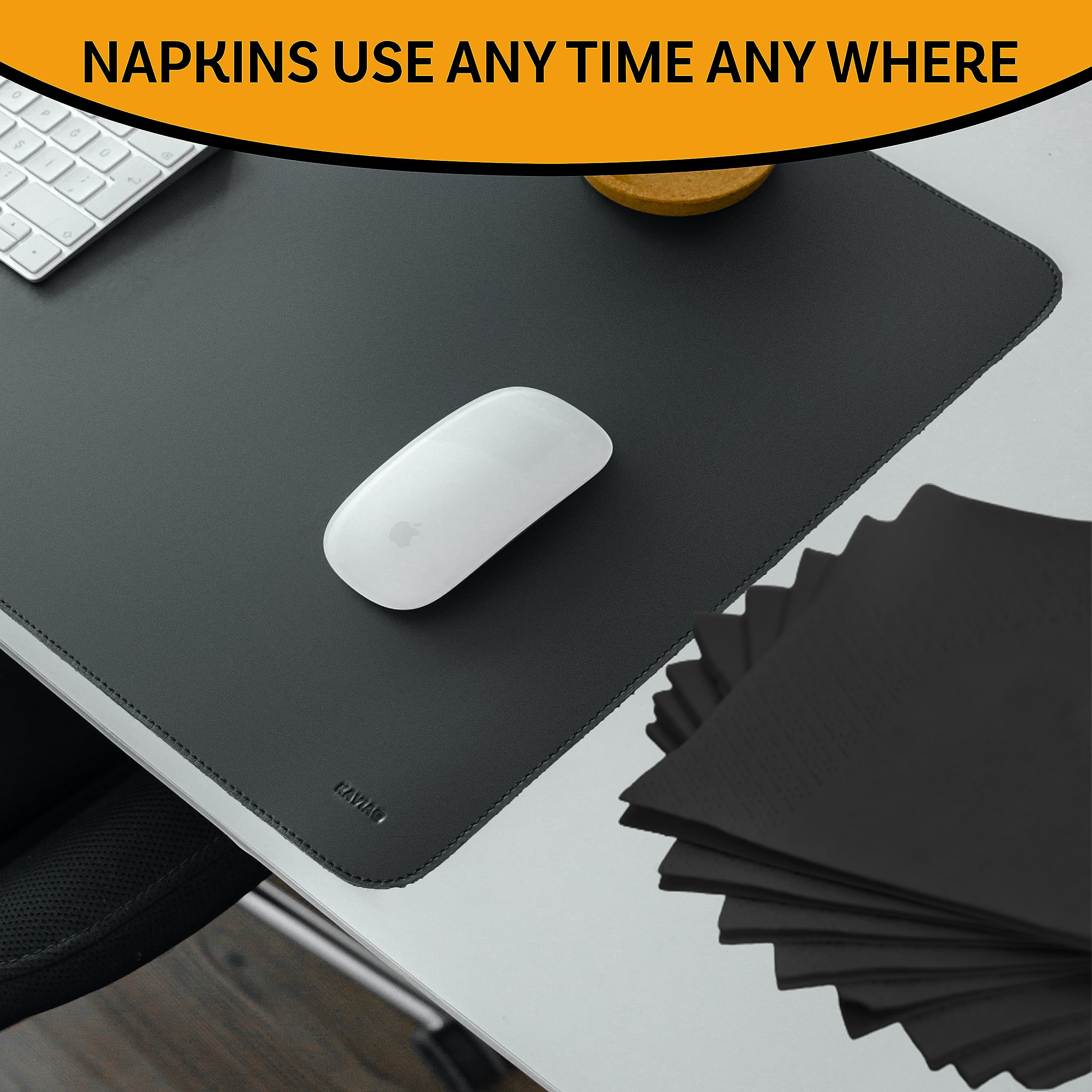 Perfectware - 2 Ply Black-200ct Perfect Stix 2 Ply Beverage Black Napkin-200 Paper Cocktail Beverage Napkin Black, 9.5" x 9.5" (Pack of 200)
