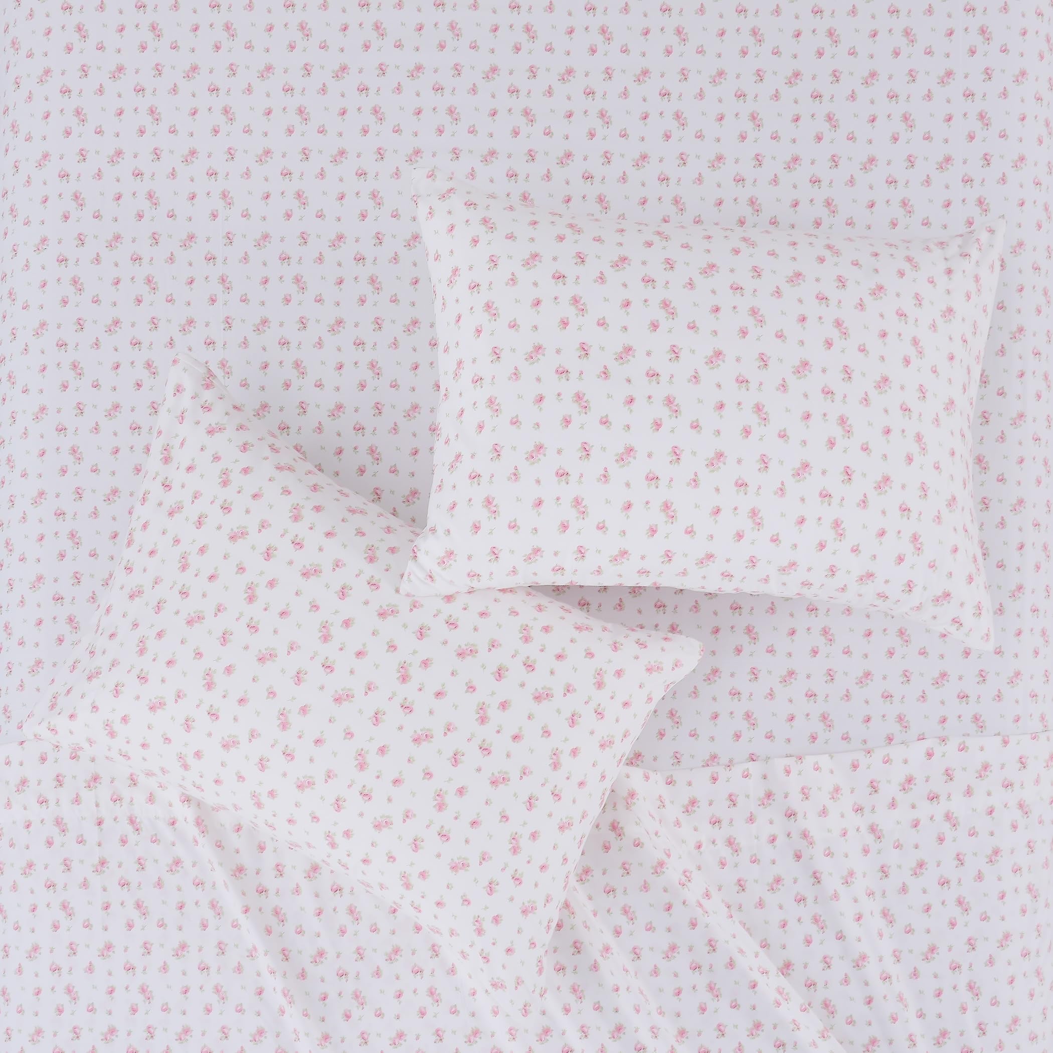 Modern Threads Soft Microfiber Printed Sheets - Luxurious Microfiber Bed Sheets - Includes Flat Sheet, Fitted Sheet with Deep Pockets, & Pillowcases Ivory Queen