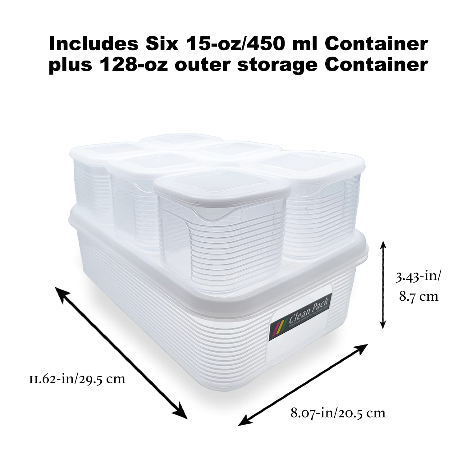 TeTeBak Food Storage Containers with Lids Airtight - 6PCS Removable Individual BPA-Free Plastic Food Containers for Pantry Organization and Storage, Stackable Meal Prep Containers Reusable (6PCS-128OZ-Meal-Prep)