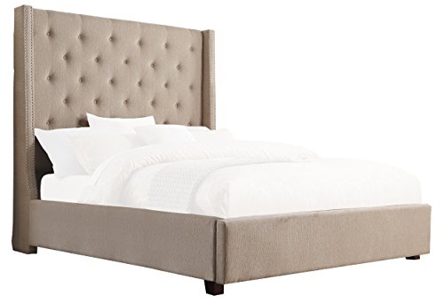 Homelegance 5877KBE-1CKDW Fairborn Fabric Upholstered Platform Storage Bed, Cal King, Beige
