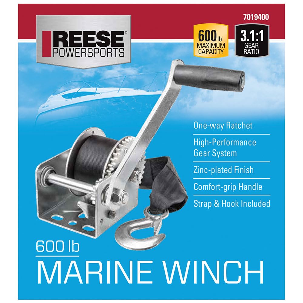 Reese Powersports 7019400 Marine Winch (600 Lb.)