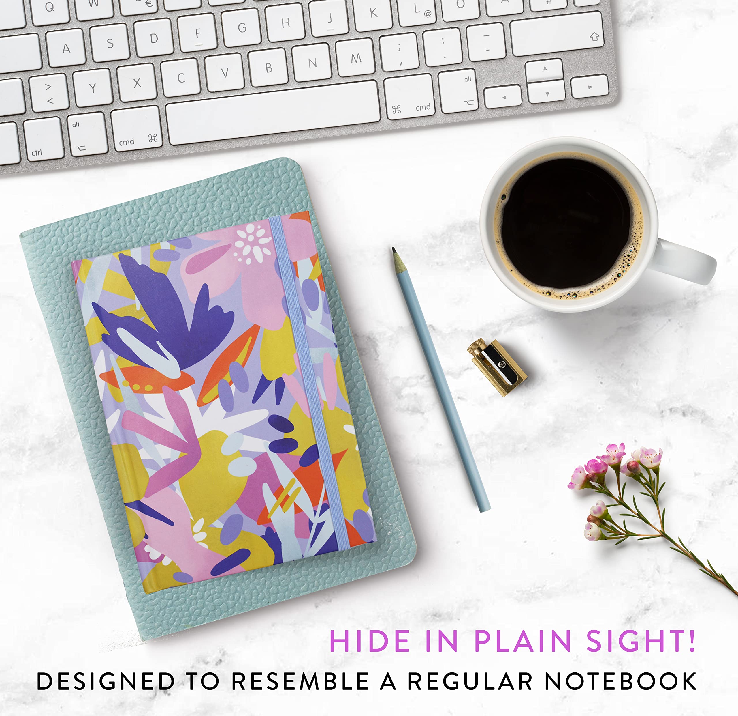 Password Book with Alphabetical Tabs - Hardcover Abstract Florals - 5 x 7 inches - Beautiful Password Organizer - Password Keeper Book for Internet Details - Internet password book