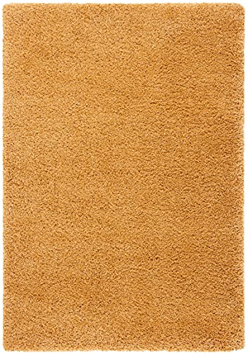 Safavieh Hudson Shag Collection 6' x 9' Gold SGH220D Modern Solid Non-Shedding 2-inch Thick Area Rug
