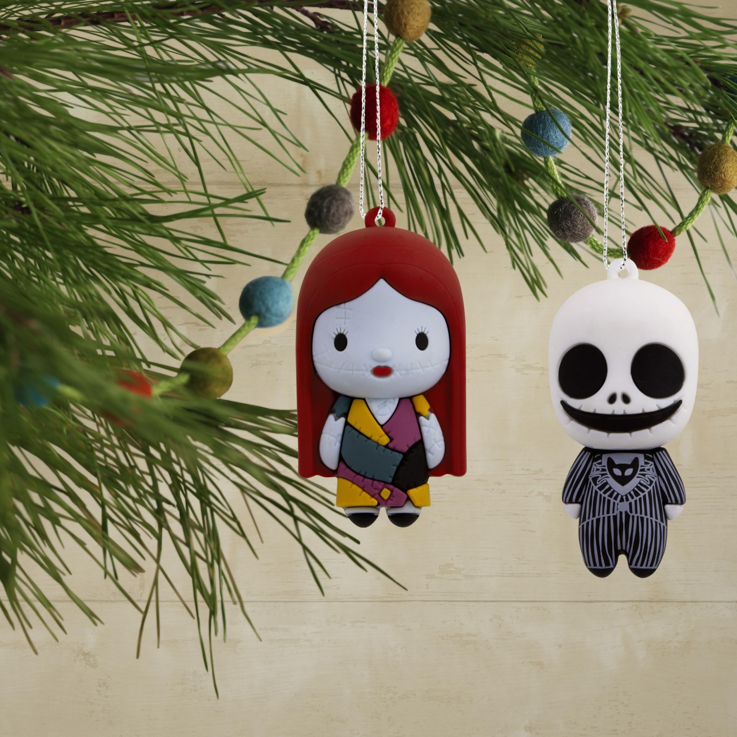 Hallmark Disney Tim Burton's The Nightmare Before Christmas Mystery Christmas Ornaments, Set of 2, Shatterproof