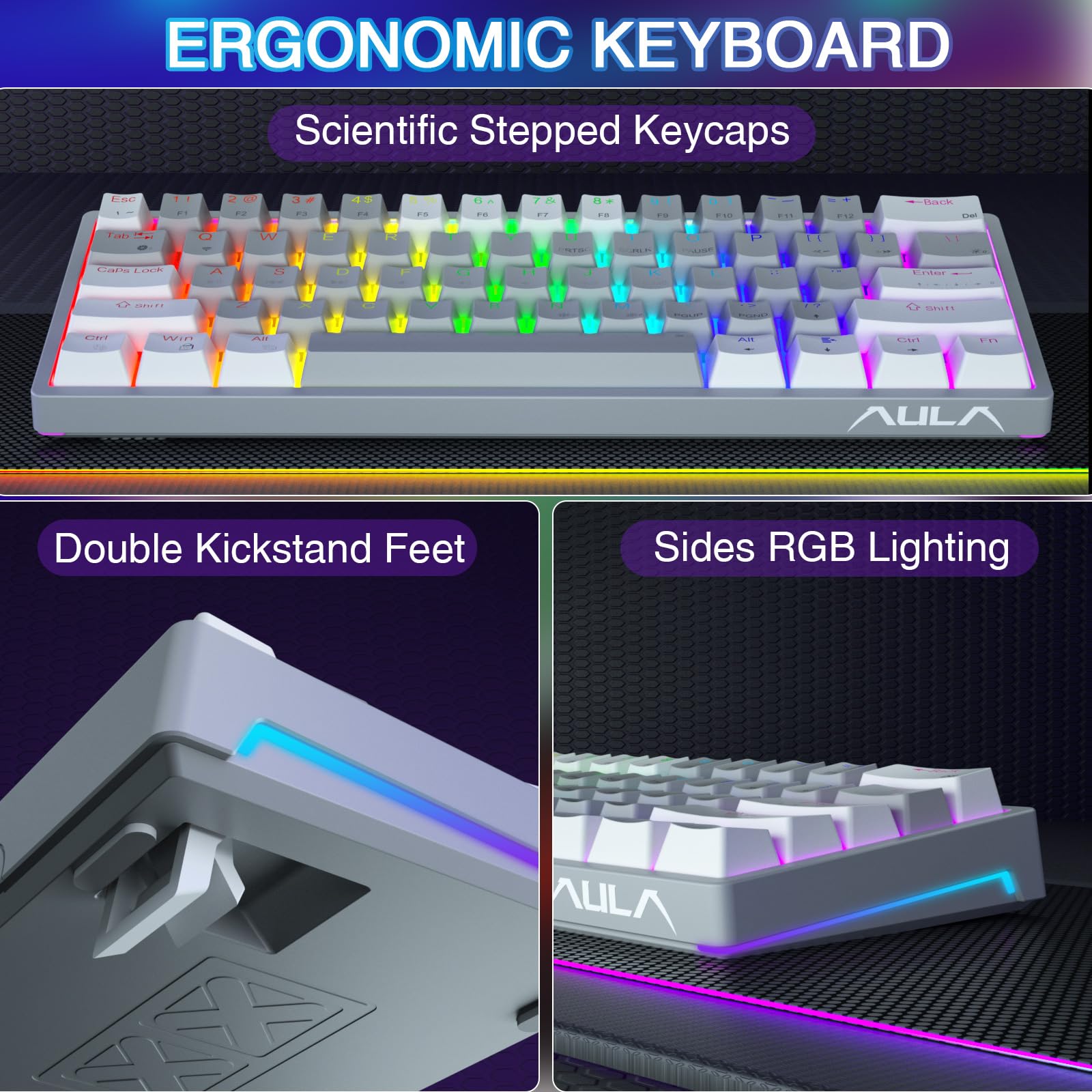 AULA 60 Percent Wired Mechanical Gaming Keyboard, 29 RGB Backlit Custom Hot Swappable Keyboard, Blue Switch 60% Mini Small Compact Keyboard for PC/Mac/Laptop/Wins ββ (Wired Version)