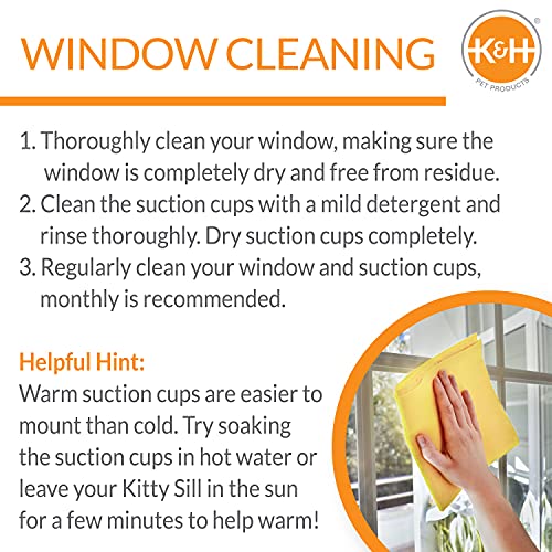 K&H Pet Products EZ Mount Window Sill Cat Bed, Cat Window Hammock, Sturdy Cat Window Perch for Large Cats, Cat Window Bed Cat Furniture, Cat Hammock for Window Cat Perch Cat Shelf - Single Level Gray