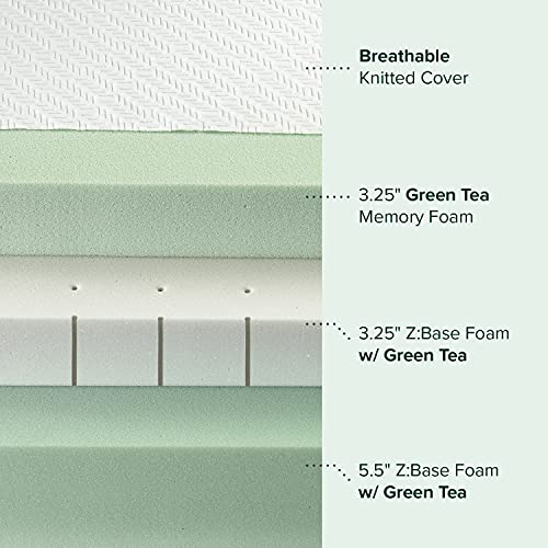 ZINUS 12 Inch Green Tea Luxe Memory Foam Mattress / Pressure Relieving / CertiPUR-US Certified / Bed-in-a-Box / All-New / Made in USA, Full