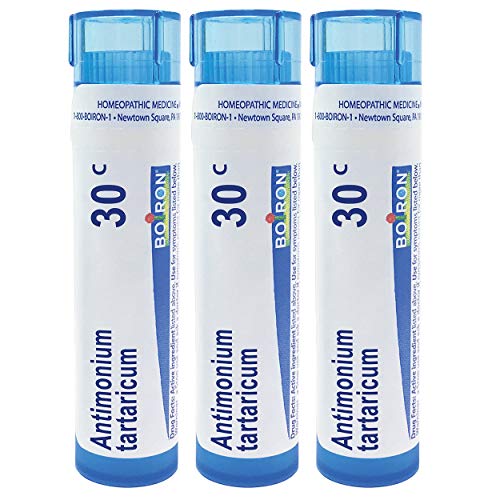 Boiron Antimonium Tartaricum 30c Homeopathic Medicine for Cough - Pack of 3 (240 Pellets)