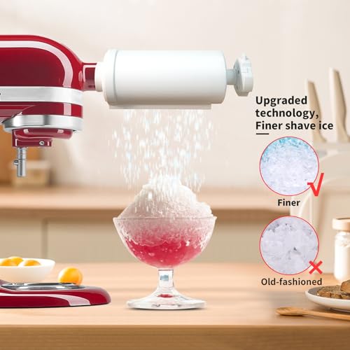 VTVTKK Shave Ice Attachment for Kitchenaid,Shaved Ice Attachment for Kitchenaid Mixer,Ice Shaver,Shave Ice Attachment,Ice Shaver Attachment,Snow Cone Attachment/Maker, Machine/Mixer Not Included