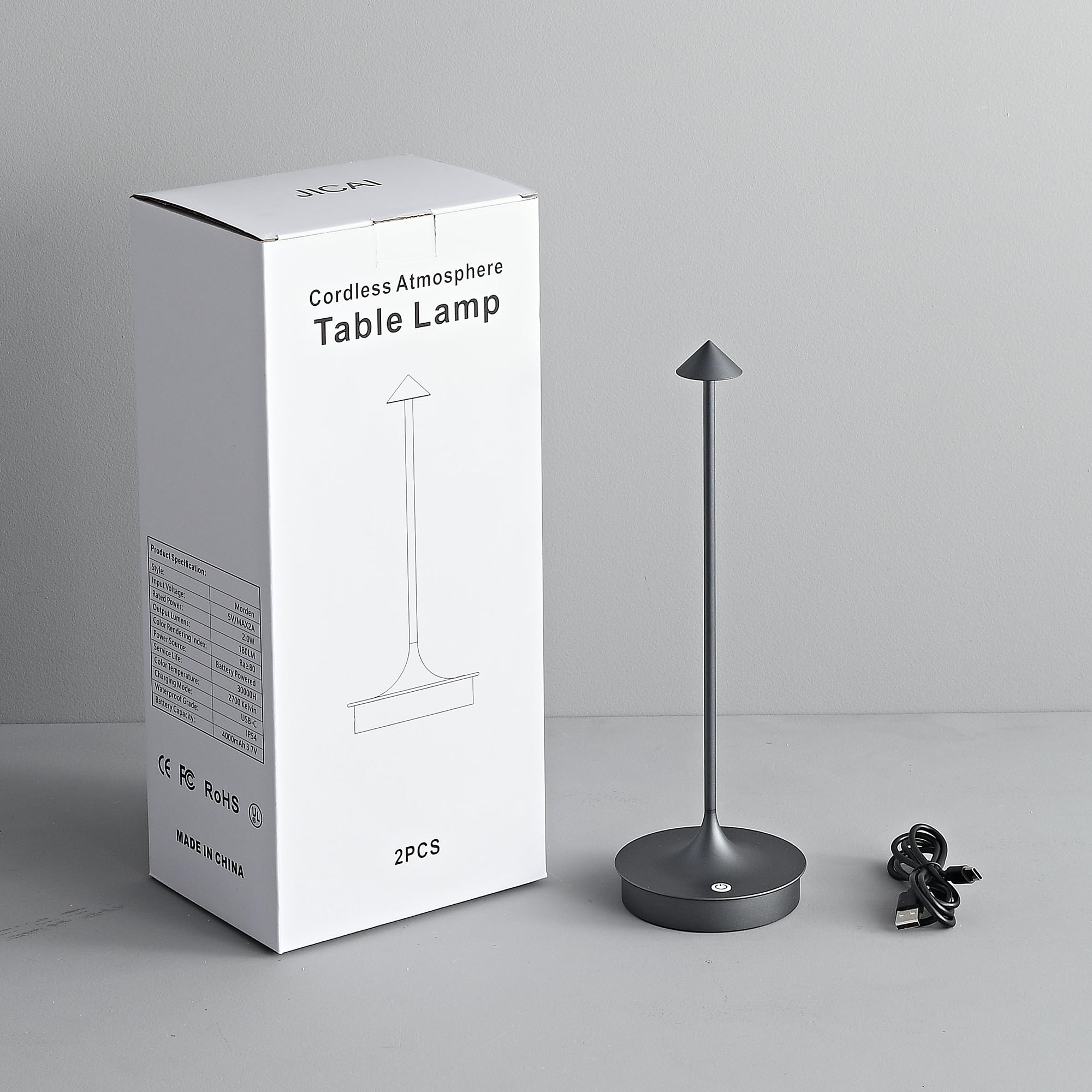 Cordless Table Lamp Rechargeable LED Table Lamps Battery Operated 4000mAh Touch Dimmable Wireless Lamp Waterproof Portable Outdoor Table Light for Restaurants and Dining Home Indoor/Outdoor Use