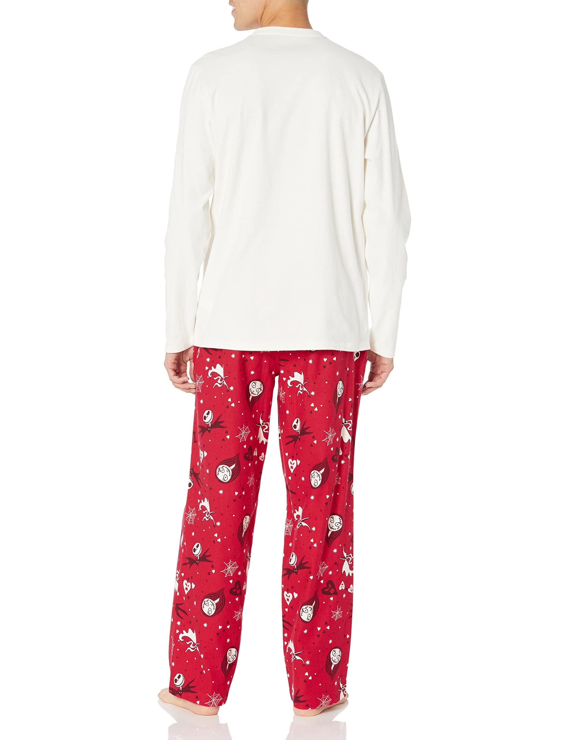 Amazon Essentials Disney | Marvel | Star Wars Men's Flannel Pajama Sleep Sets, Nightmare Valentine - Mens, Medium