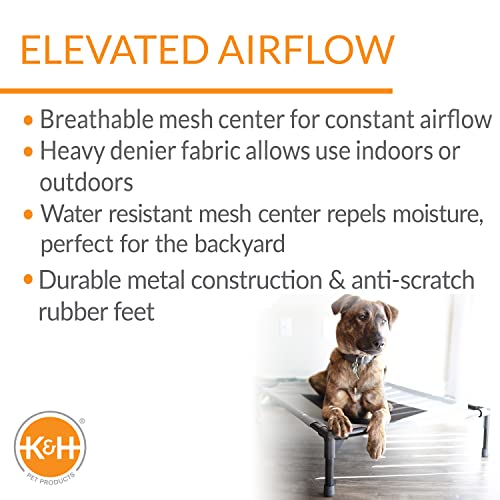 K&H PET PRODUCTS Elevated Cooling Outdoor Dog Bed Portable Raised Dog Cot Red/Black Medium 25 X 32 X 7 Inches