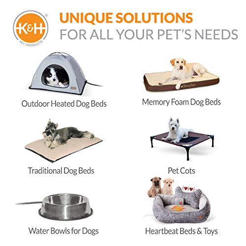 K&H Pet Products Thermo-Snuggly Sleeper Heated Pet Bed Large 31 X 24 X 5 Inches Sage/Tan