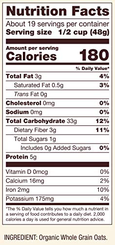 Bob's Red Mill Organic Old Fashioned Rolled Oats 32 OZ ( Pack - 3 )