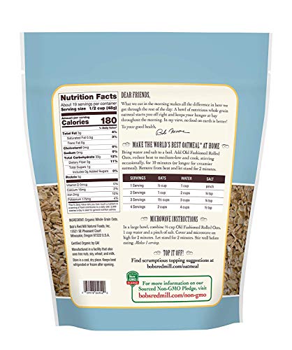 Bob's Red Mill Organic Old Fashioned Rolled Oats 32 OZ ( Pack - 3 )