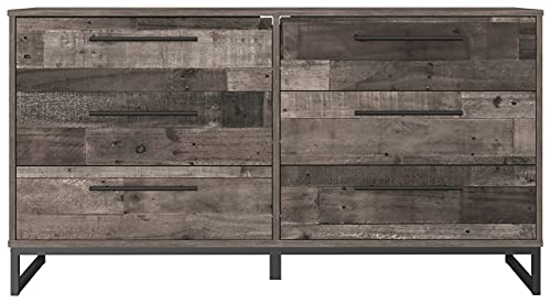Signature Design by Ashley Neilsville Industrial Butcher Block Style Dresser, Natural Pallet Brown