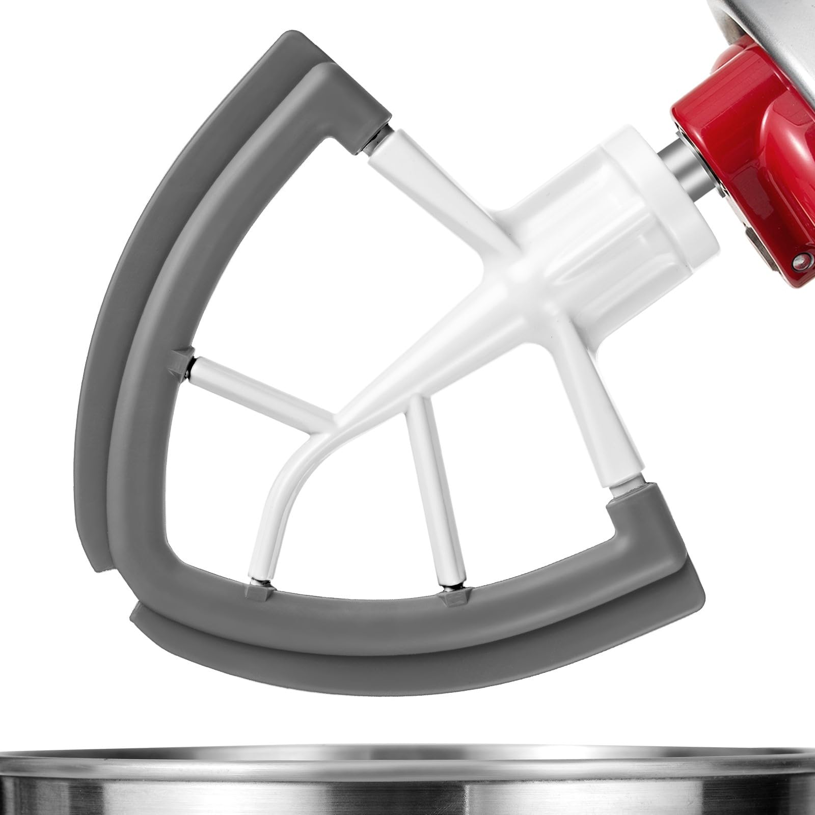 Flex Edge Beater For Kitchenaid Mixer Accessory,Kitchen Aid Attachments For Mixer,Fits Tilt-Head Stand Mixer Bowls For 4.5-5 Quart Bowls,Beater With Silicone Edges,Grey