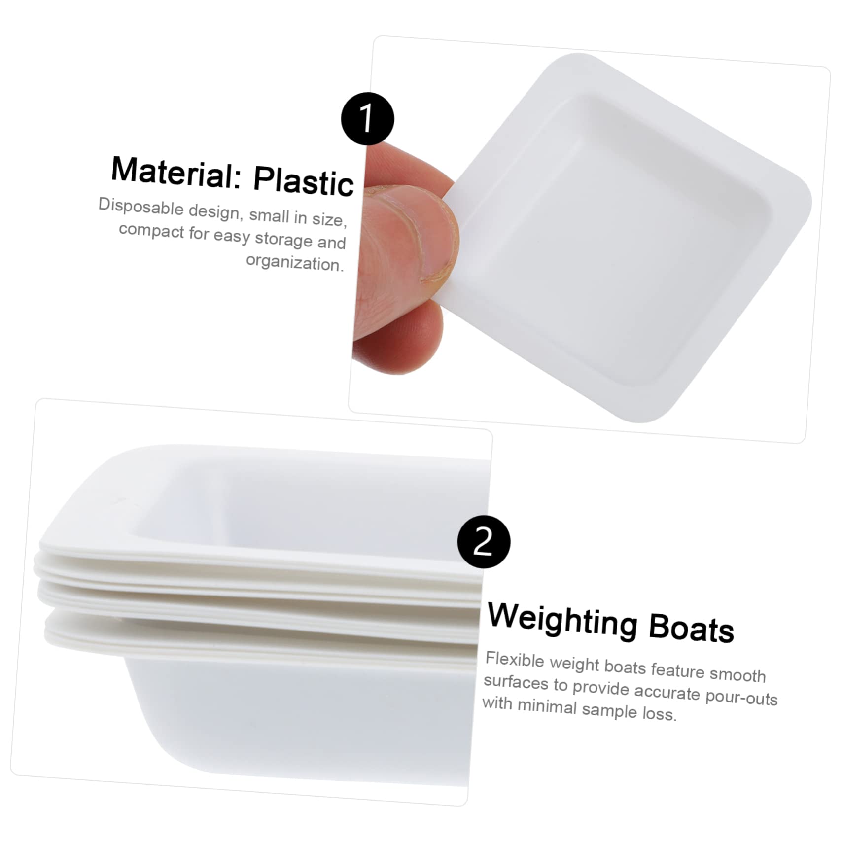 SOLUSTRE Lab Weighing Dishes Weighing Dish for Scale Biologically Inert Weighing Dishes 20pcs Square Weighing Boats Labs Weighing Dishes for Scale