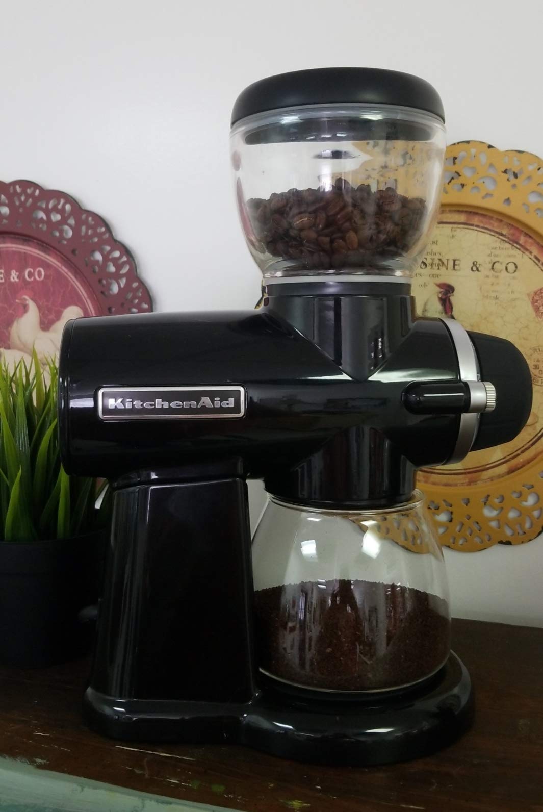 Univen 7 oz Coffee Ground Glass Jar Carafe fits KitchenAid Burr Grinder replaces 4176728 KPCGRND