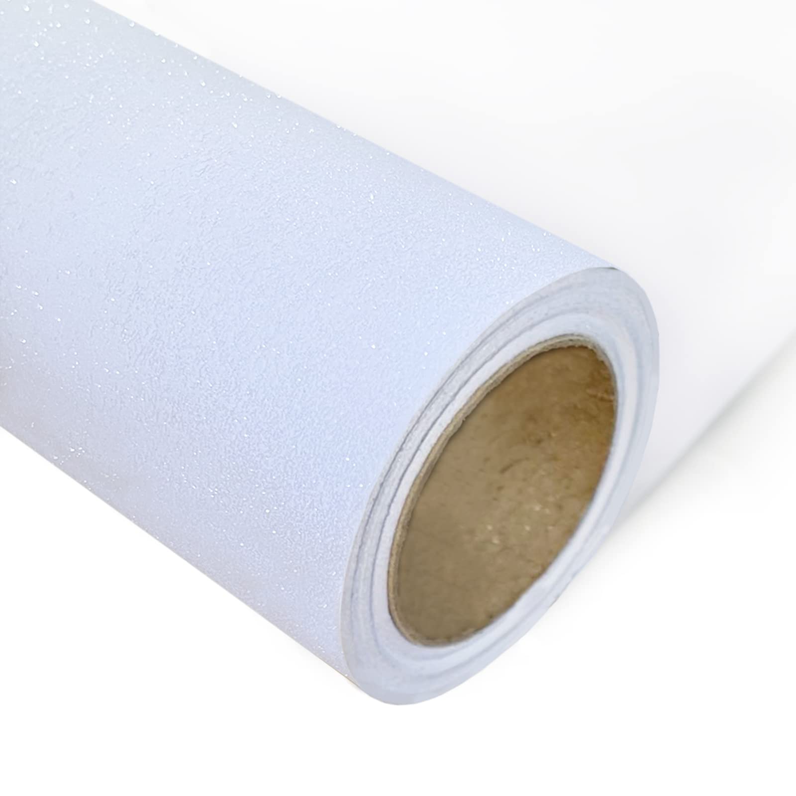 Blavermant Wrapping Paper White Glitter Mini Roll - 17" x 33 ft - Solid Color Paper Perfect for Wedding, Birthday, Christmas, Baby Shower, Valentine's Day