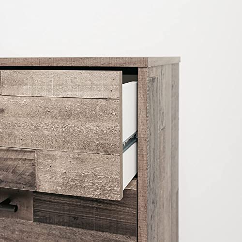 Signature Design by Ashley Neilsville Industrial Butcher Block Style Dresser, Natural Pallet Brown