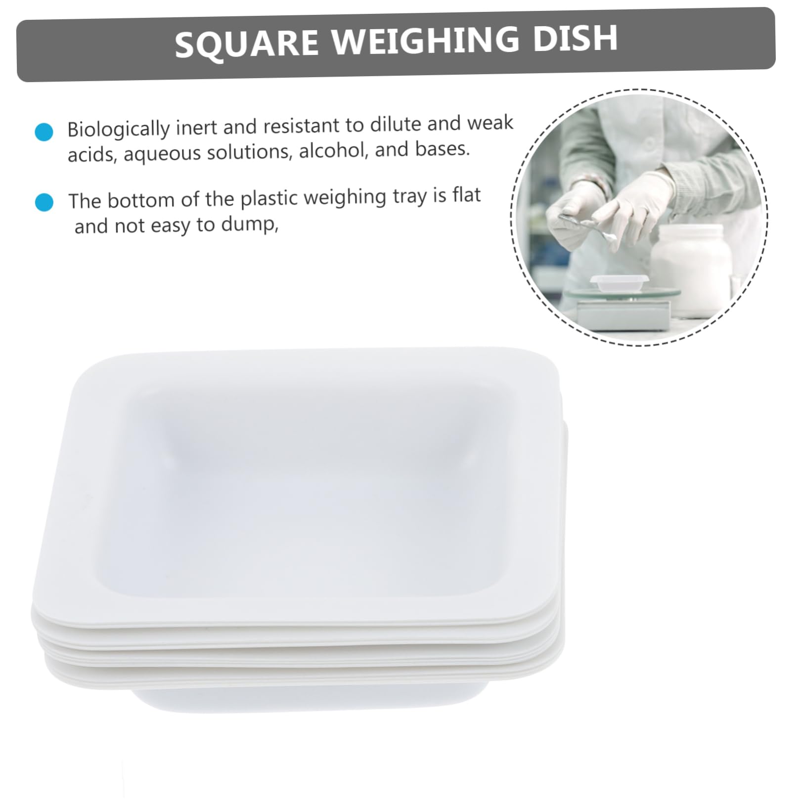 SOLUSTRE Lab Weighing Dishes Weighing Dish for Scale Biologically Inert Weighing Dishes 20pcs Square Weighing Boats Labs Weighing Dishes for Scale