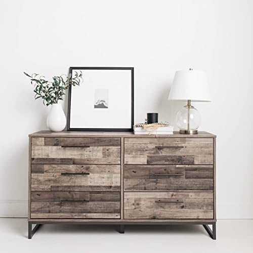 Signature Design by Ashley Neilsville Industrial Butcher Block Style Dresser, Natural Pallet Brown