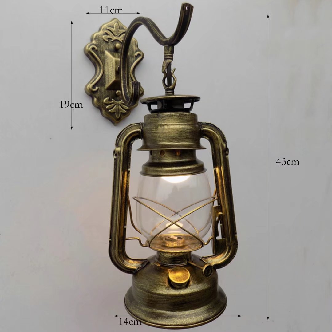 LIN XIAO HAO mayu Lanterne Wall Sconces Retro Antique Wall Lamp Personality Creative Kerosene Lamp Iron Corridor Staircase Lights