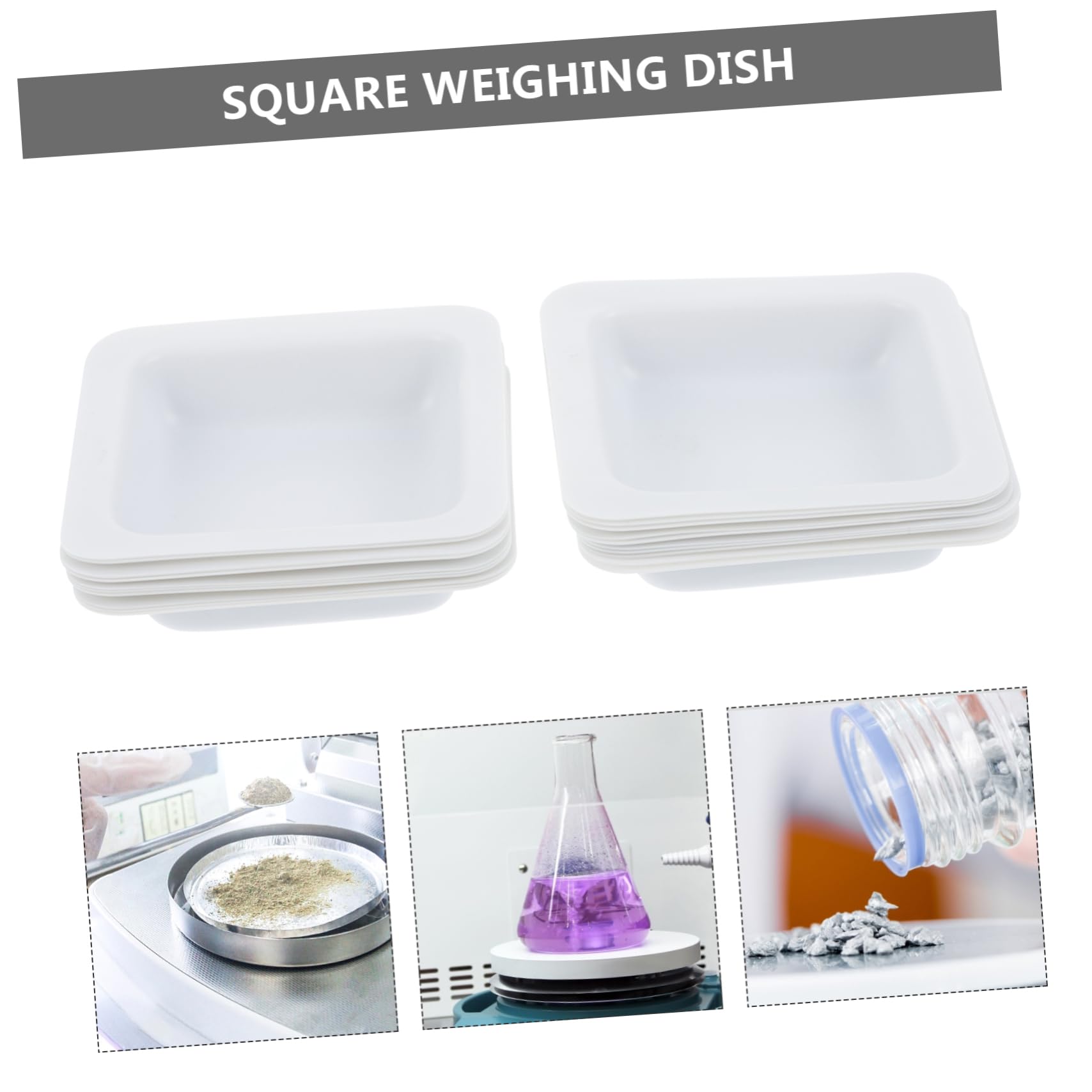 SOLUSTRE Lab Weighing Dishes Weighing Dish for Scale Biologically Inert Weighing Dishes 20pcs Square Weighing Boats Labs Weighing Dishes for Scale