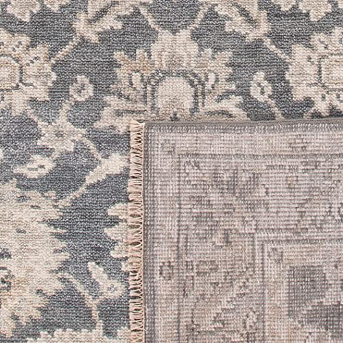 SAFAVIEH Samarkand Collection 8' x 10' Light Grey/Beige SRK106F Hand-Knotted Traditional Wool Area Rug