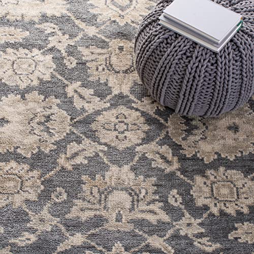SAFAVIEH Samarkand Collection 8' x 10' Light Grey/Beige SRK106F Hand-Knotted Traditional Wool Area Rug