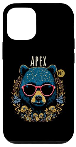 iPhone 13 Pro Apex NC Fun Bear Wearing Glasses Flowers Design Case