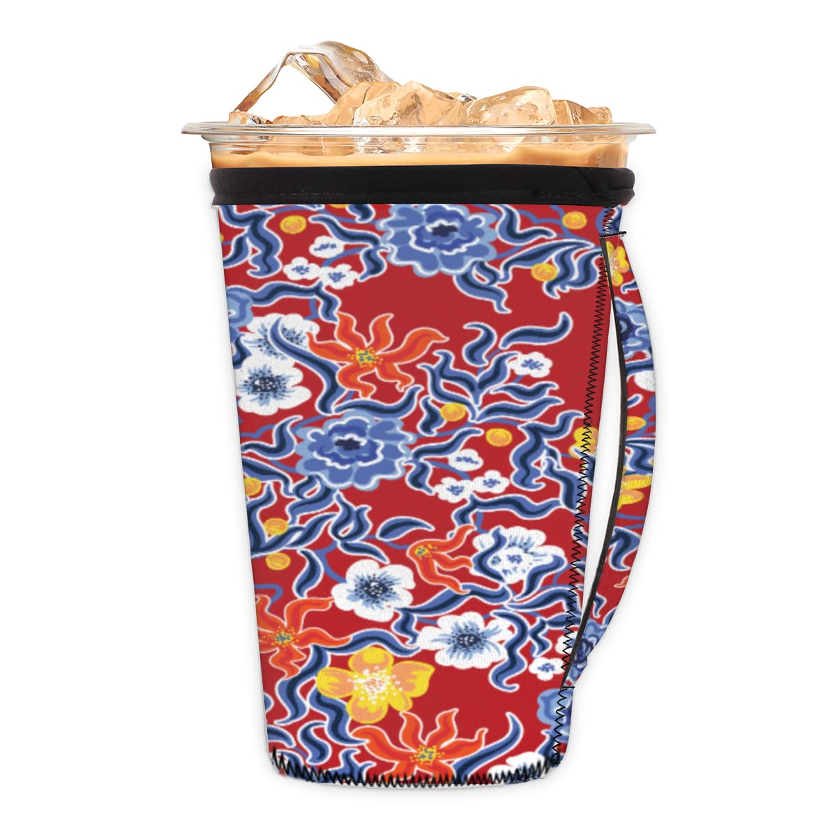 Iced Coffee Sleeve with Handle for Cold Drinks Allay Blossom Beverages Reusable Neoprene Coffee Insulator Sleeves Home Party Suppliess for 18-20oz Coffee Cups