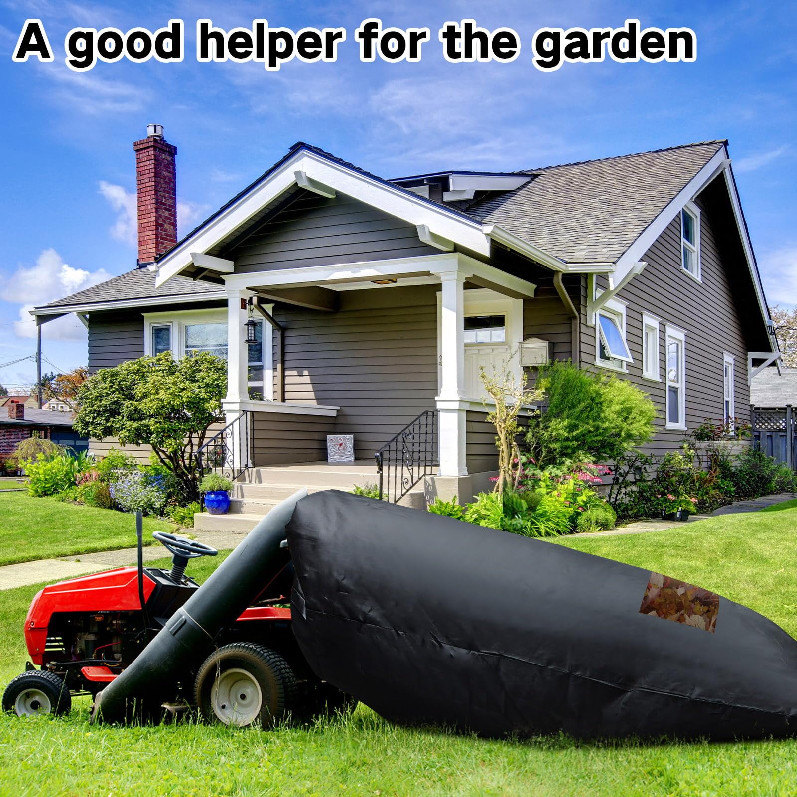 Patelai Lawn Tractor Leaf Bag Grass Catcher Bag for Riding Lawn Mower, 78.7 x 52 Inch Reusable Large Capacity Leaf Bag with Zipper and Vent for Leaf Collection, Heavy Duty Material Collection Systems