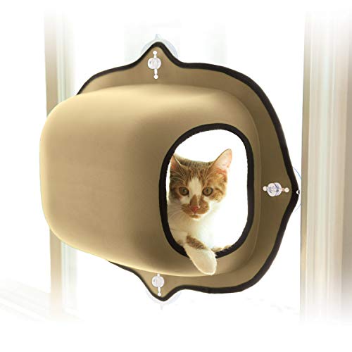 K&H Pet Products EZ Mount Window Pod Kitty Sill Tan 27 X 20 Inches